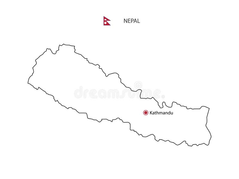 Nepal Map City Vector Divided by Outline Simplicity Style. Have 2 ...