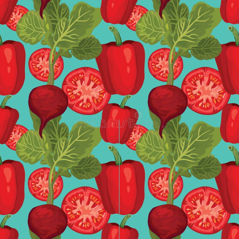 Hand Draw Vegetable Seamless Pattern Design Stock Vector - Illustration ...