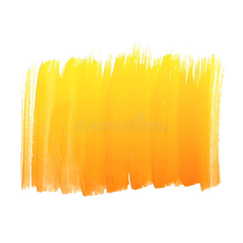 Hand Draw Yellow Orange Brush Stroke Watercolor Stock Vector ...