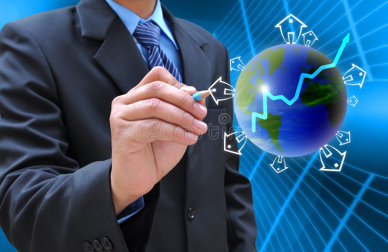 Hand drawing stock photo. Image of blue, concept, hand - 23196744