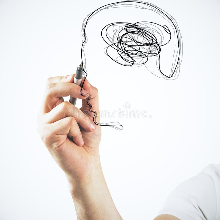 Confusion concept stock image. Image of doodle, hand - 99367421