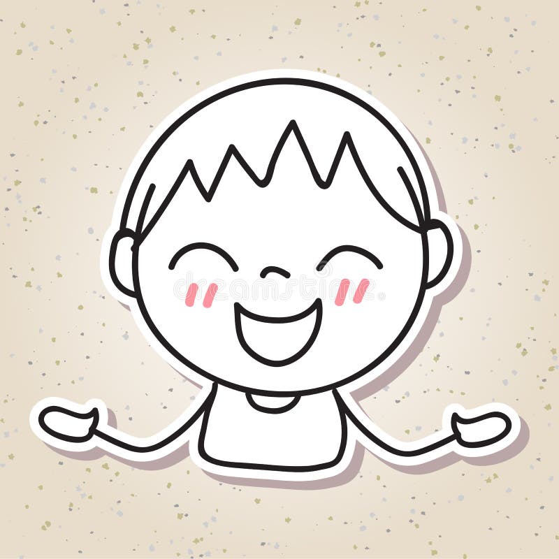 Hand Drawing Abstract People Happy Kid Happiness Concept Stock Vector ...