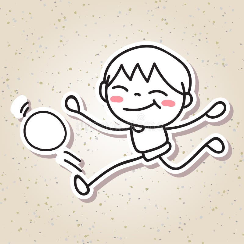 Hand Drawing Abstract People Happy Kid Happiness Concept Stock ...