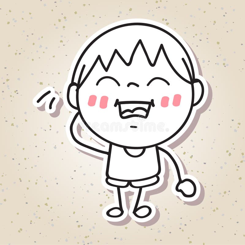 Hand Drawing Abstract People Happy Kid Happiness Concept Stock Vector ...