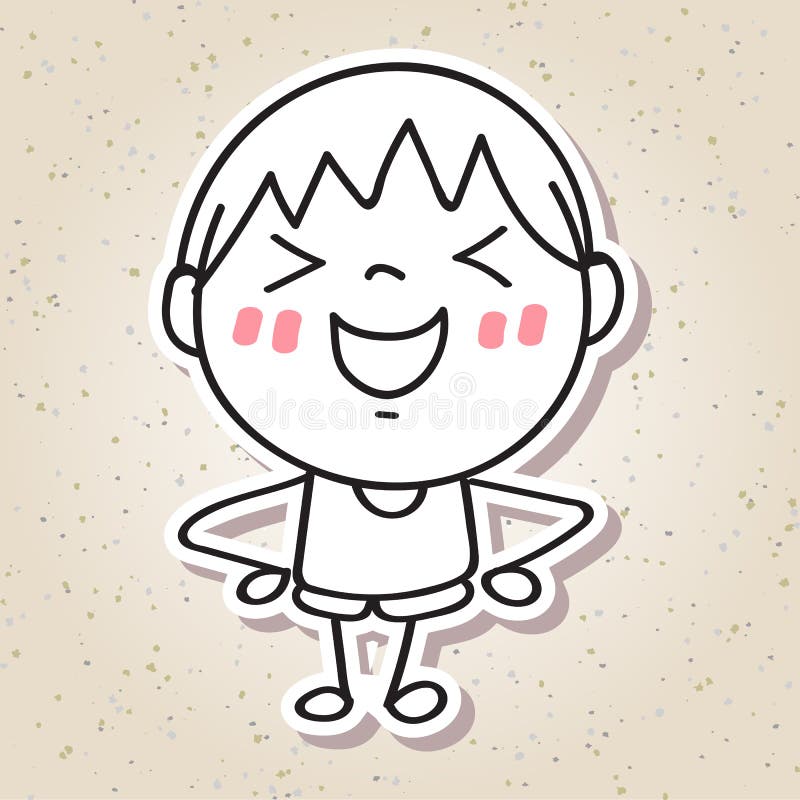 Hand Drawing Abstract People Happy Kid Happiness Concept Stock Vector ...