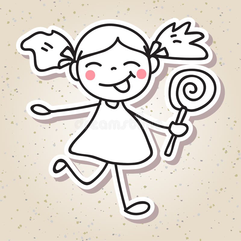 Hand Drawing Abstract People Happy Kid Happiness Concept Stock Vector ...