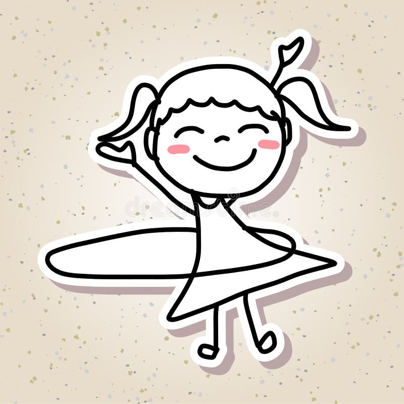 Hand Drawing Abstract People Happy Kid Happiness Concept Stock Vector ...