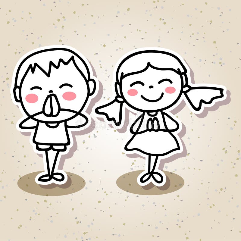 Hand Drawing Abstract People Happy Kids Happiness Concept Stock Vector ...