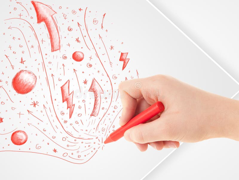 Hand Drawing Abstract Sketches and Doodles on Paper Stock Image - Image ...