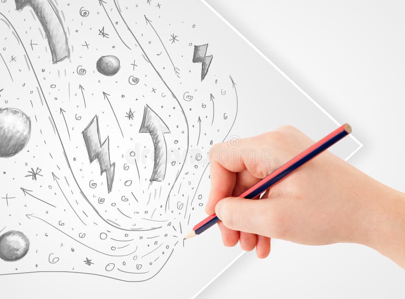 Hand Drawing Abstract Sketches and Doodles on Paper Stock Image - Image ...