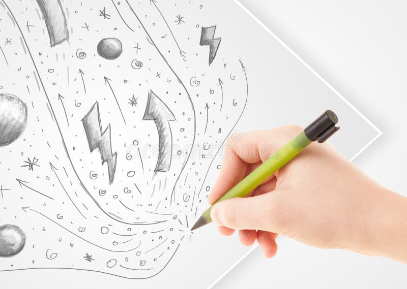 Hand Drawing Abstract Sketches and Doodles on Paper Stock Illustration ...