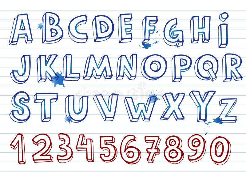 Hand drawing alphabet stock vector. Illustration of drawn - 54315176