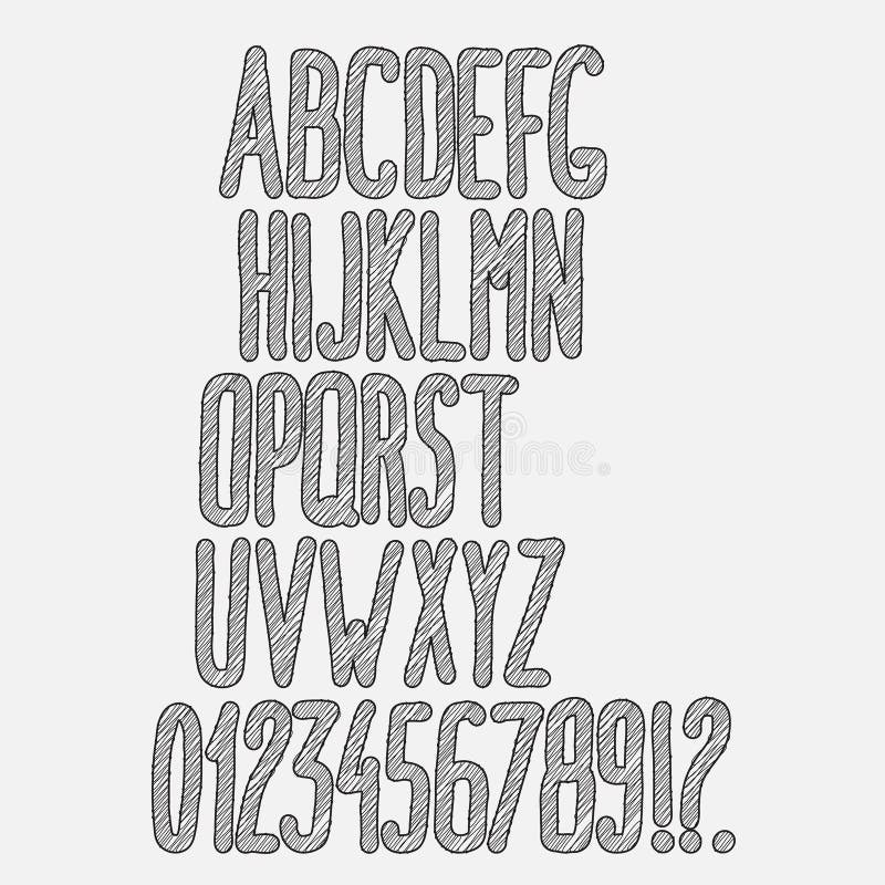 Hand drawing alphabet stock vector. Illustration of style - 60295455