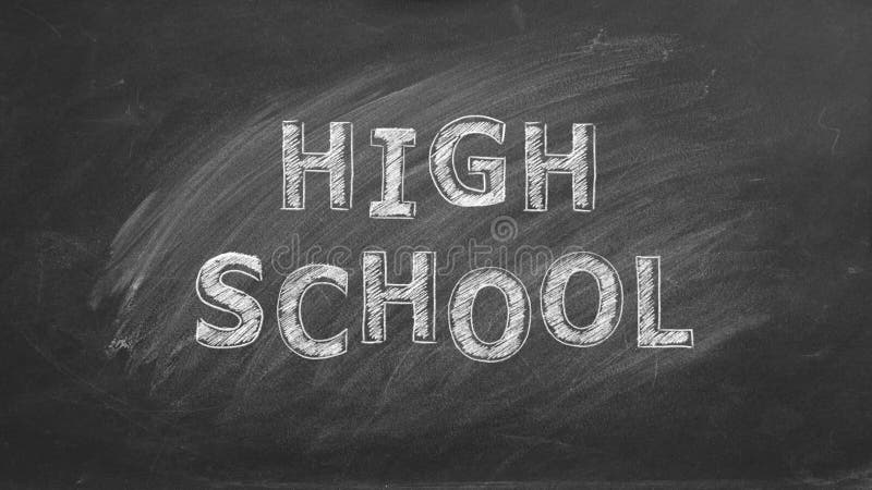 High School. Text on Blackboard Stock Footage - Video of font, lesson ...