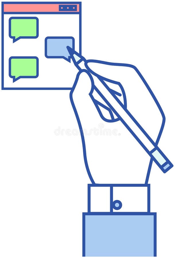 Hand Drawing App for Chatting and Mailing Icon. Program, for Online ...