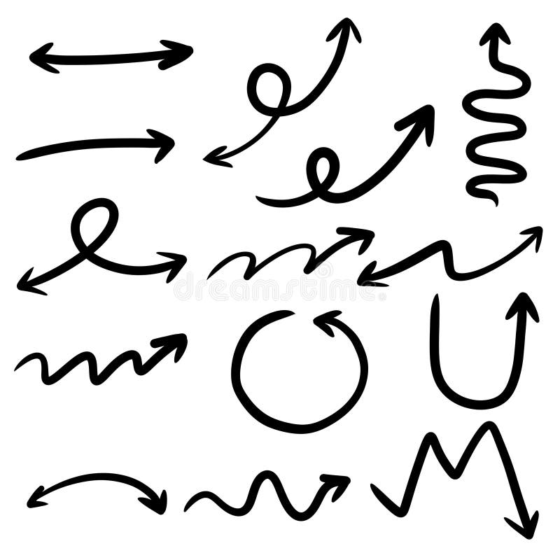 Hand Drawing Arrow Symbol Icon for Decorate Stock Illustration ...