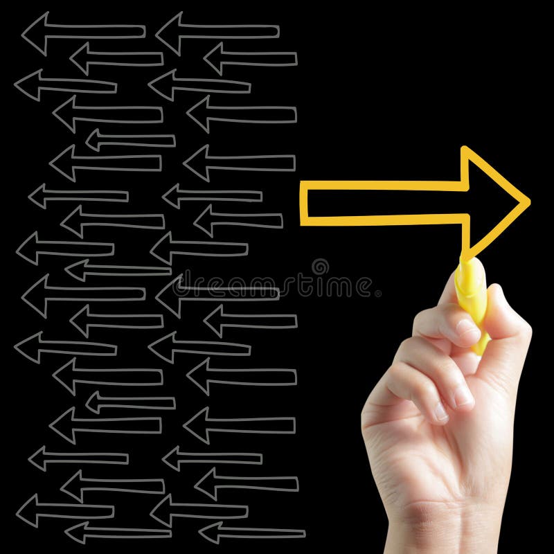 Hand drawing arrows stock illustration. Illustration of leader - 39043886