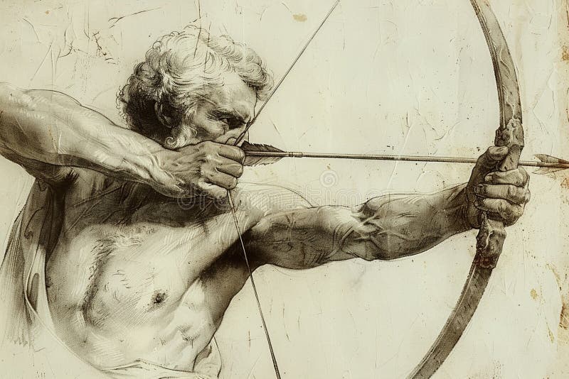 Hand Drawing Back the String of a Bow in Archery Stock Photo - Image of ...