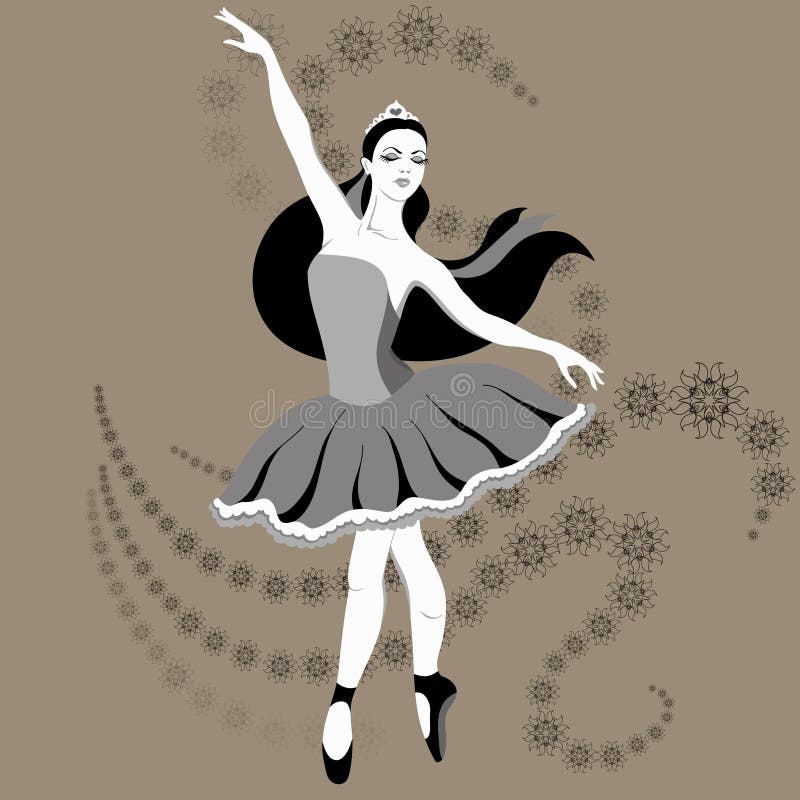 Hand Drawing Ballerina Figure Stock Illustration - Illustration of hand ...