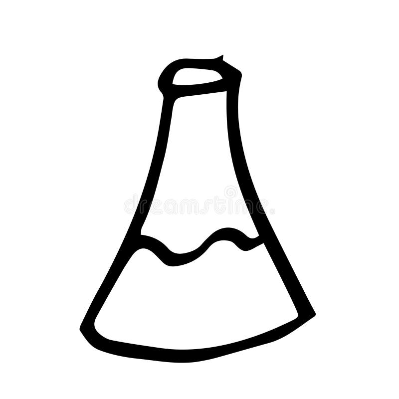 Hand Drawing Beaker Design Element on the Theme of School and ...