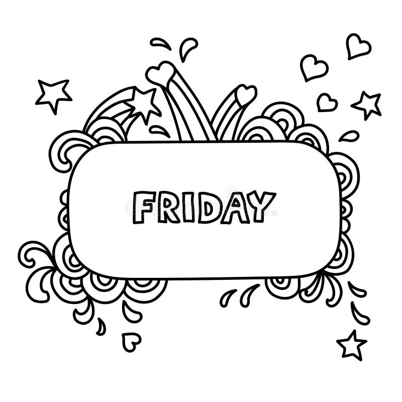 WeekDaysDoodle-05 stock vector. Illustration of diary - 156632889