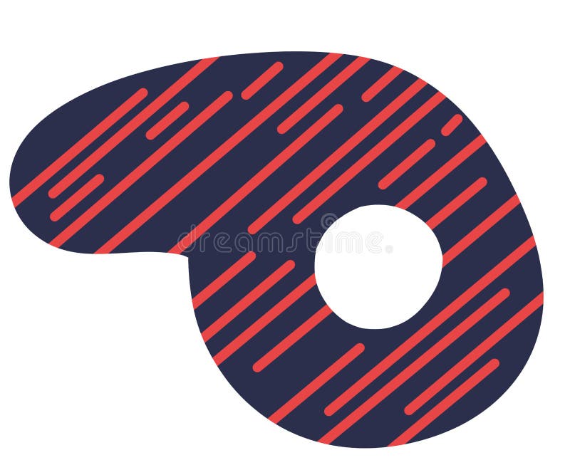 Hand Drawing Blob and Parallel Graphic Lines Hip Organic Art Abstract ...