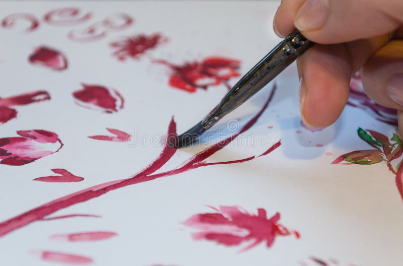 Hand drawing branches stock image. Image of branch, training - 85606283