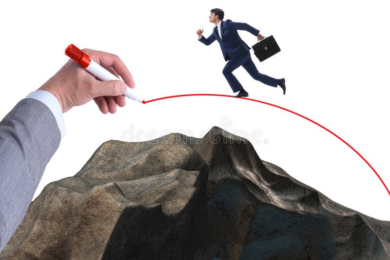 Hand Drawing Bridge for Businessman Stock Photo - Image of drawing ...