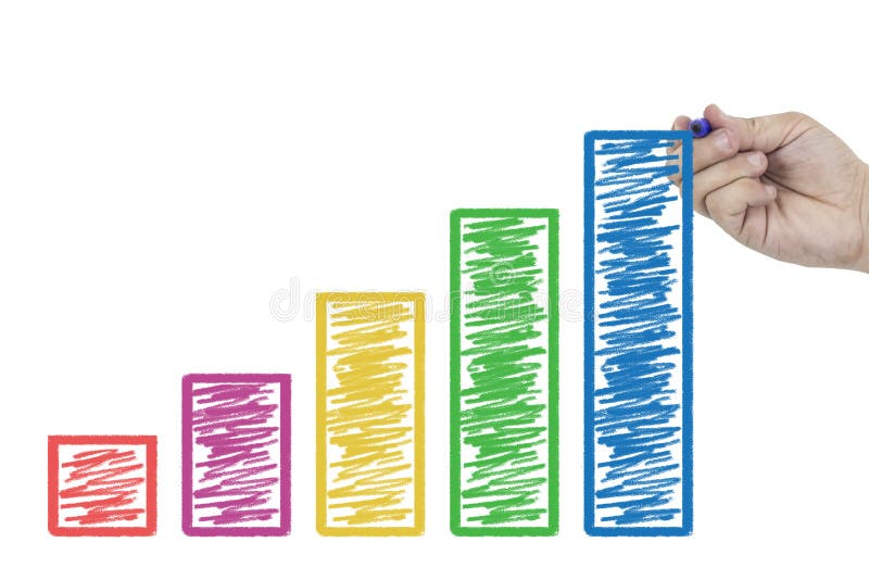 Hand Drawing Business Chart Graph on White Board Symbolizing Growth ...