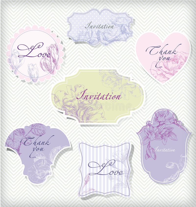 Hand Drawing Card Flower Vector Frames Stock Vector - Illustration of ...