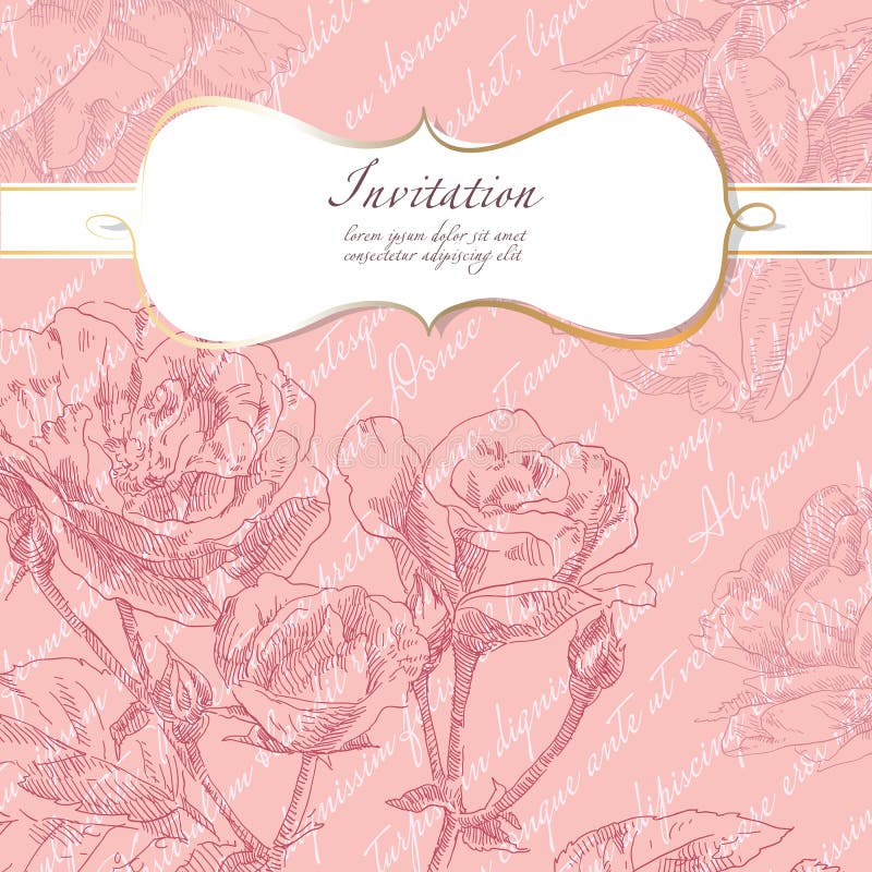 Hand Drawing Card Flower Vector Frames Stock Vector - Illustration of ...