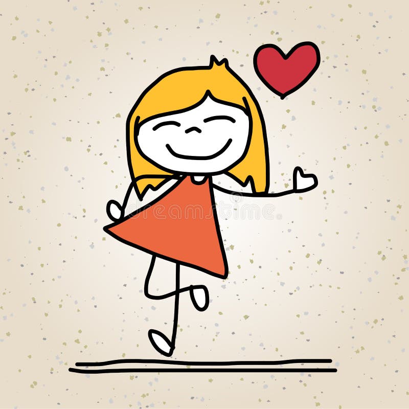 Hand Drawing Cartoon Happy Kids Stock Illustration - Illustration of ...