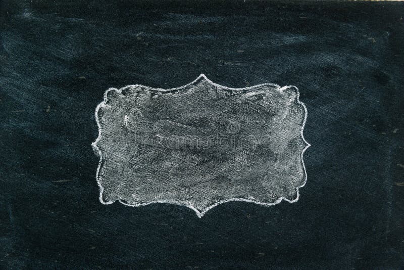 Hand Drawing Chalk Frame on Blackboard Stock Photo - Image of elegant ...