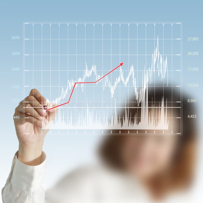 Hand drawing a chart stock photo. Image of diagram, forecasting - 24444710