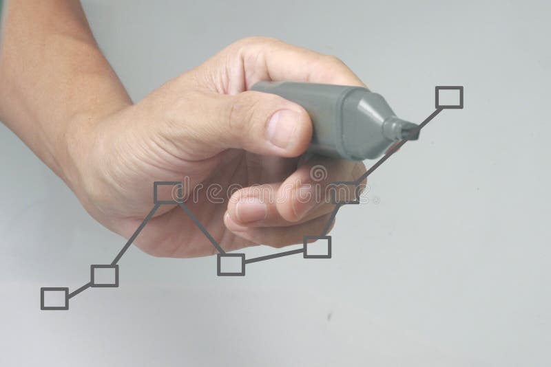 Hand Drawing a Chart, Graph of Growth Stock Image - Image of graph ...