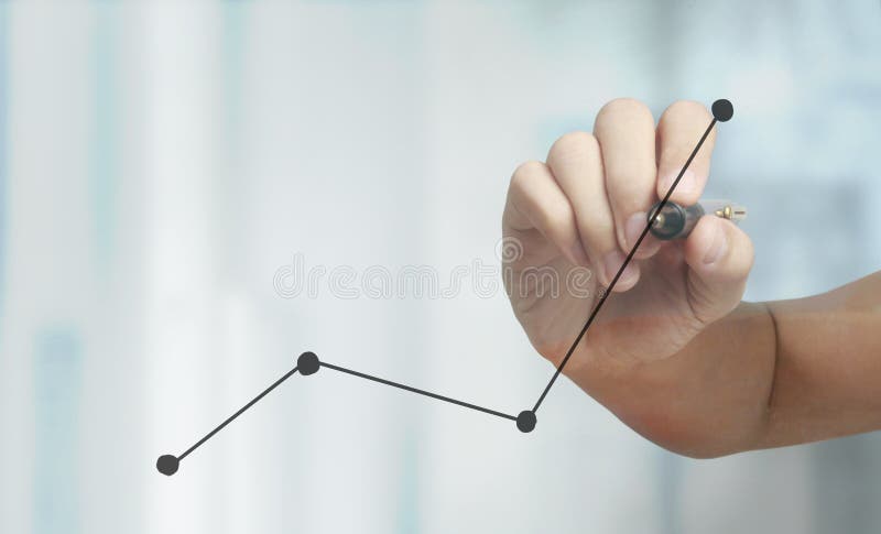Hand Drawing Chart, Graph of Growth Stock Image - Image of improvement ...