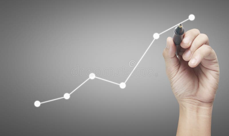 Hand Drawing Chart, Graph Stock of Growth Stock Photo - Image of ...