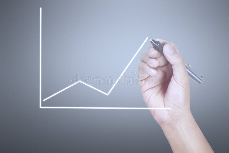 Hand Drawing Chart, Graph Stock of Growth Stock Image - Image of graph ...