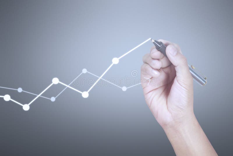 Hand Drawing Chart, Graph Stock of Growth Stock Photo - Image of ...