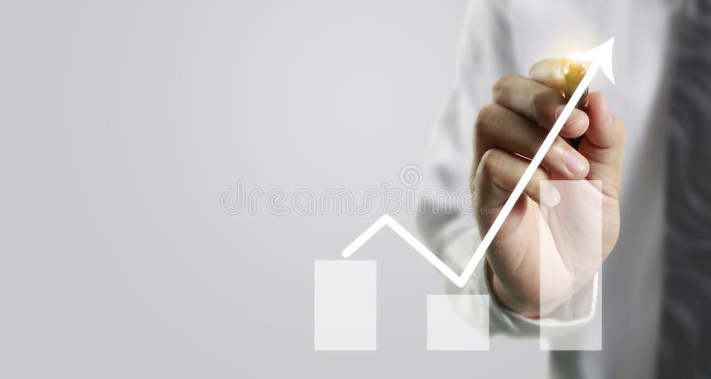 Hand Drawing Chart, Graph Stock of Growth Stock Image - Image of ...