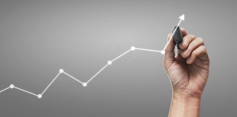 Hand Drawing Chart, Graph Stock of Growth Stock Photo - Image of ...