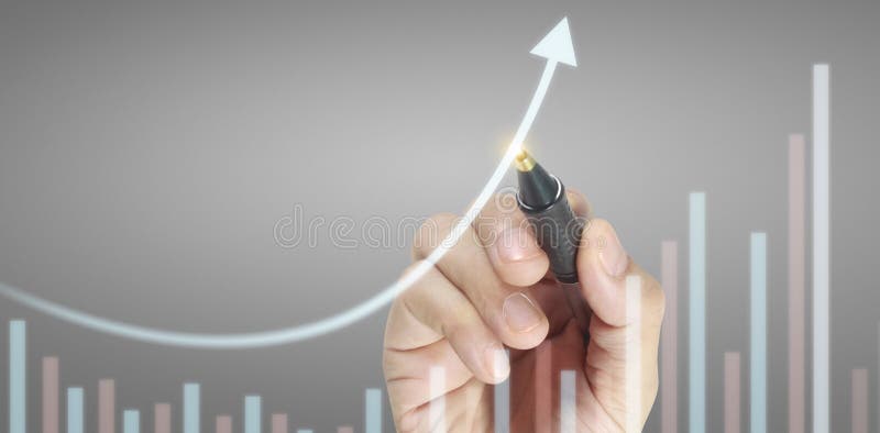 Hand Drawing Chart. Graph Stock of Growth Stock Image - Image of arrow ...