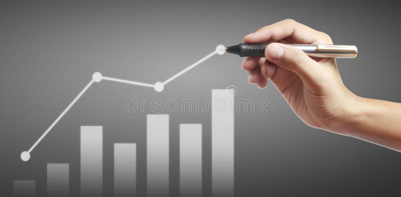 Hand Drawing Chart, Graph Stock of Growth Stock Photo - Image of ...