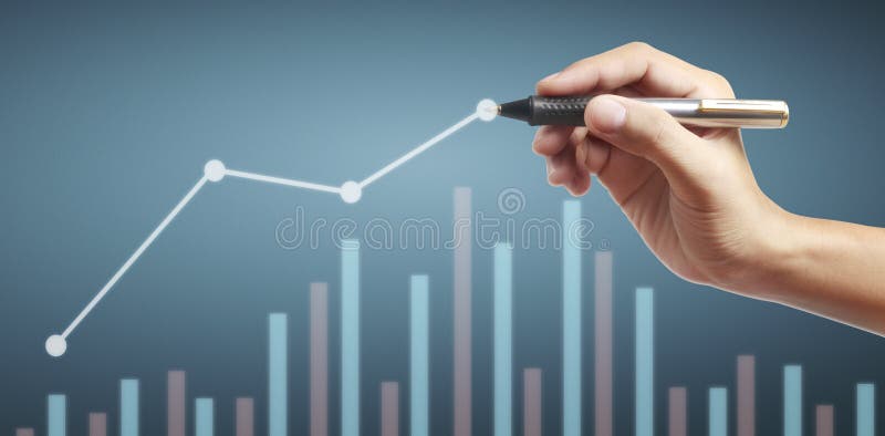 Hand Drawing Chart, Graph Stock of Growth Stock Image - Image of profit ...