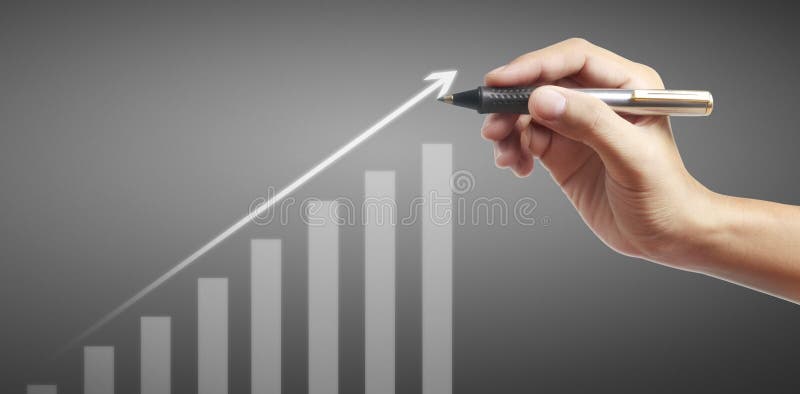 Hand Drawing Chart, Graph Stock of Growth Stock Photo - Image of future ...