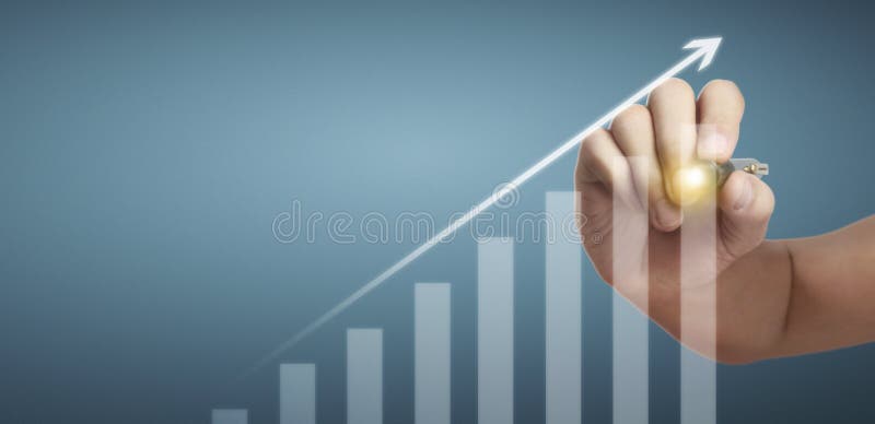 Hand Drawing Chart, Graph Stock of Growth Stock Photo - Image of ...
