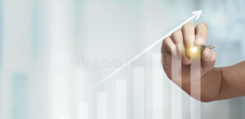 Hand Drawing Chart, Graph Stock of Growth Stock Image - Image of ...