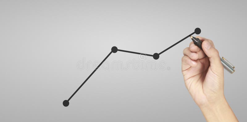 Hand Drawing Chart, Graph Stock of Growth Stock Image - Image of data ...