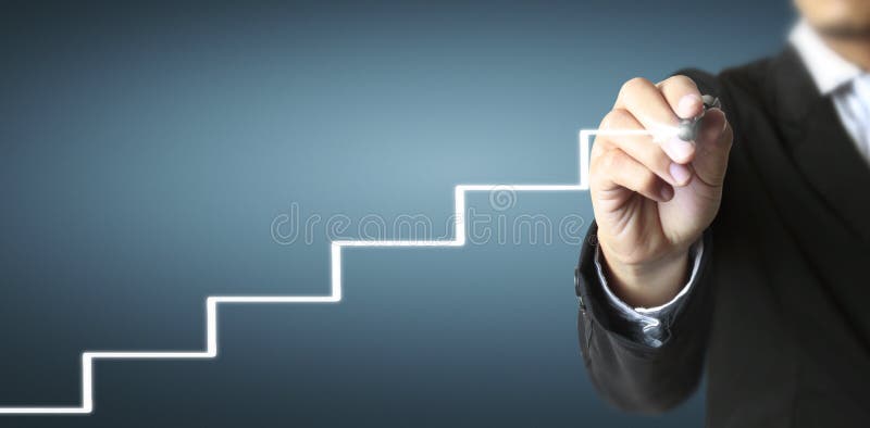 Hand Drawing Chart, Graph Stock of Growth Stock Photo - Image of ...