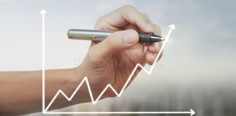 Hand Drawing Chart, Graph Stock of Growth Stock Image - Image of ...